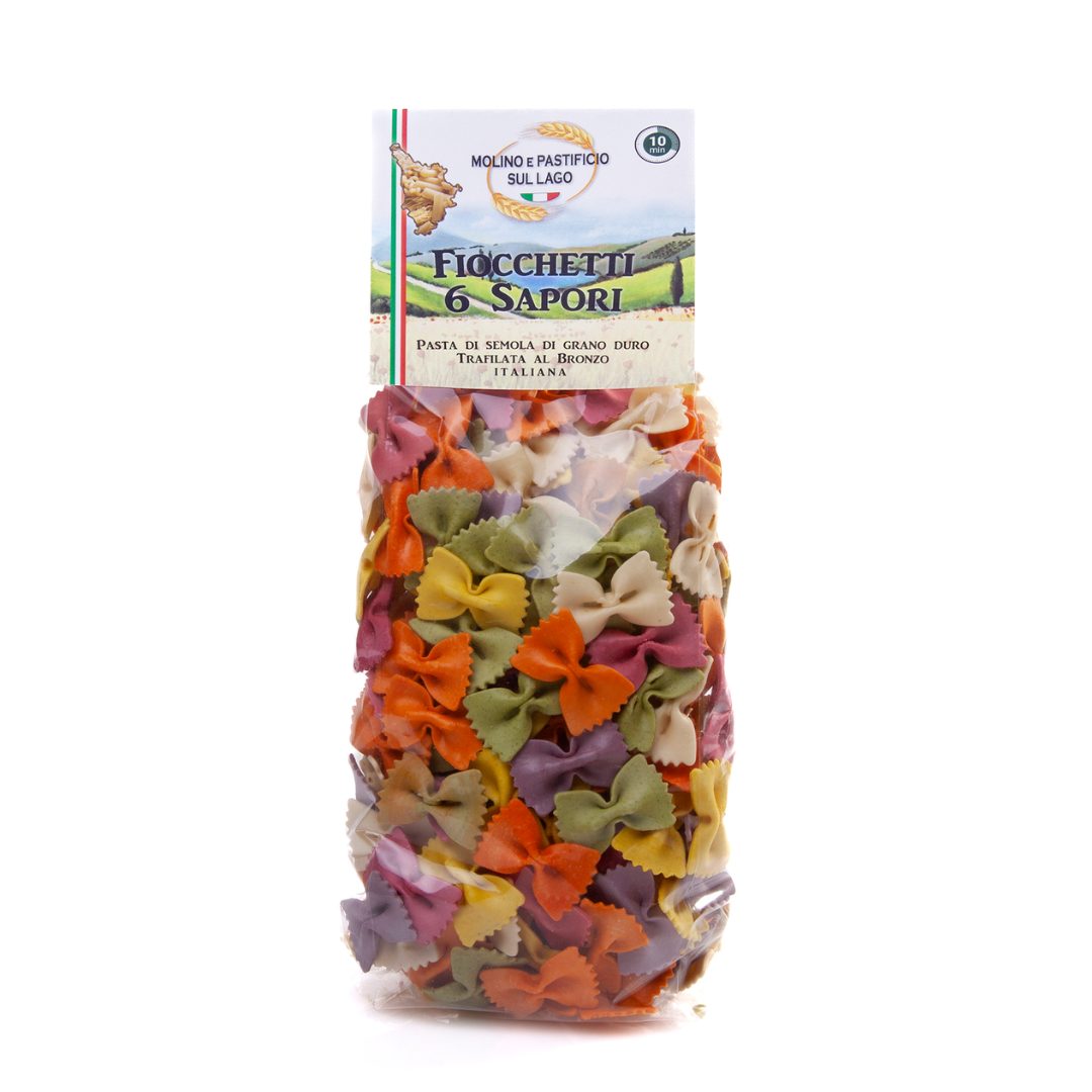 Bio Fiocchetti gekleurde vlinder pasta | Italiaanse delicatessen